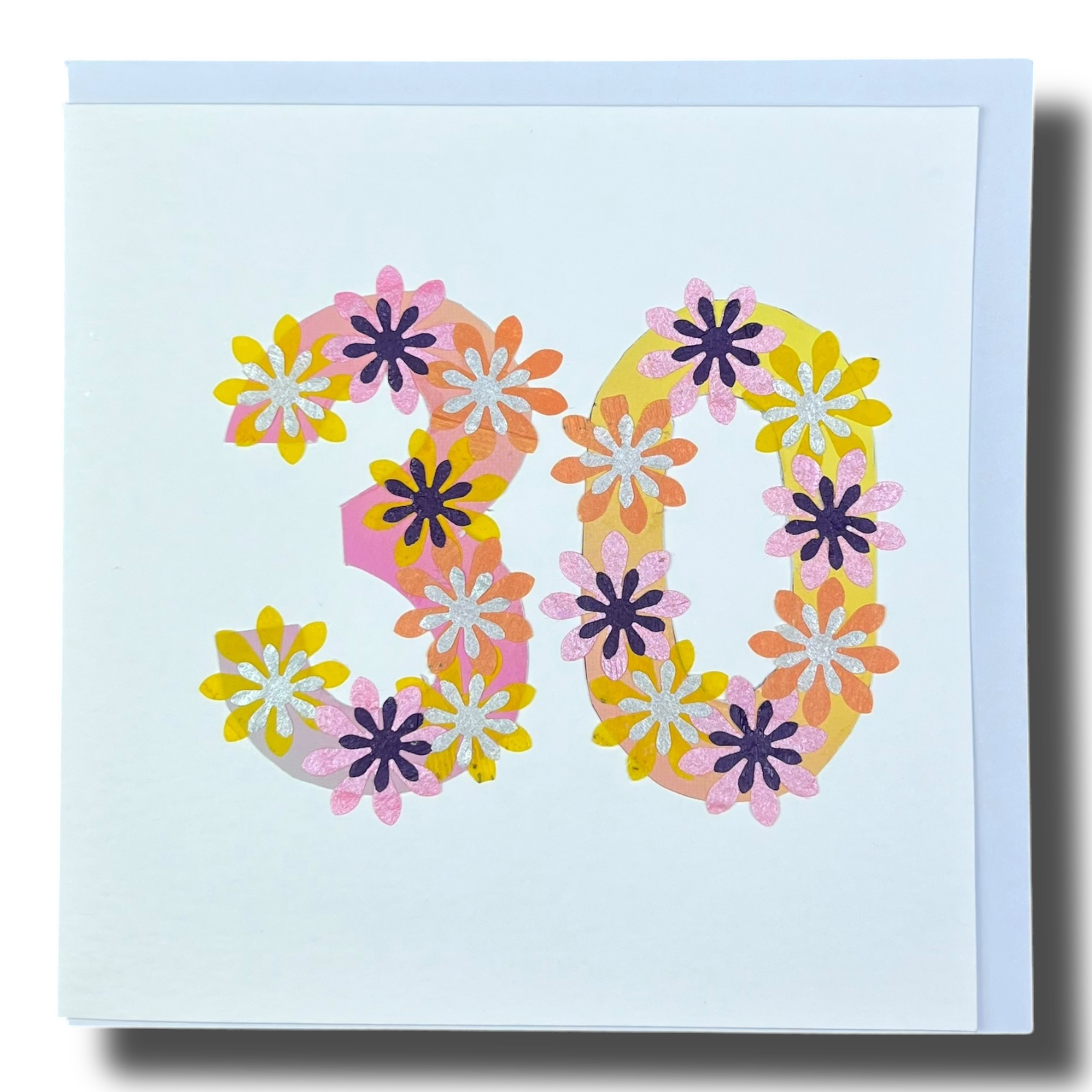 Pink Floral Custom Number Card | Work-Shop